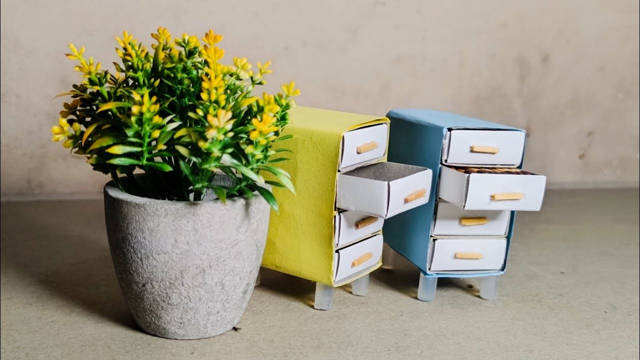 How to make mini Drawer from matchboxes || easy matchbox crafts - YouTube