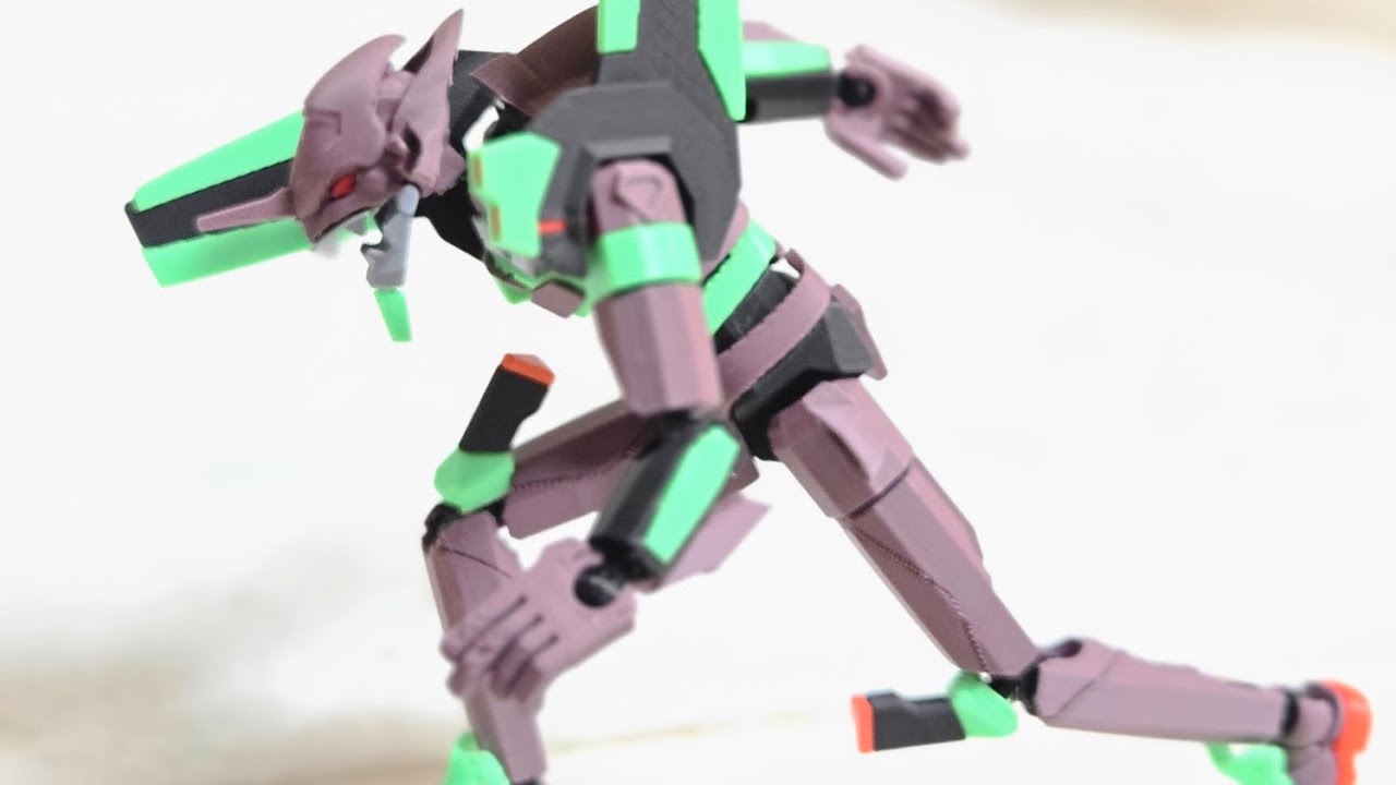 3D printed Proto 9 Evangelion unit 01 action figure assembly - YouTube