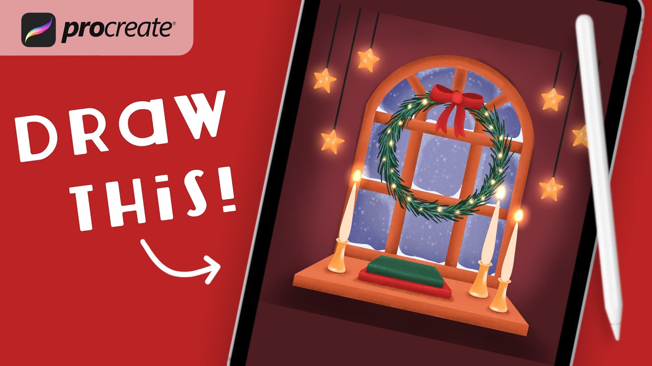 Procreate Step by Step Tutorial - Holiday Window Scene - YouTube