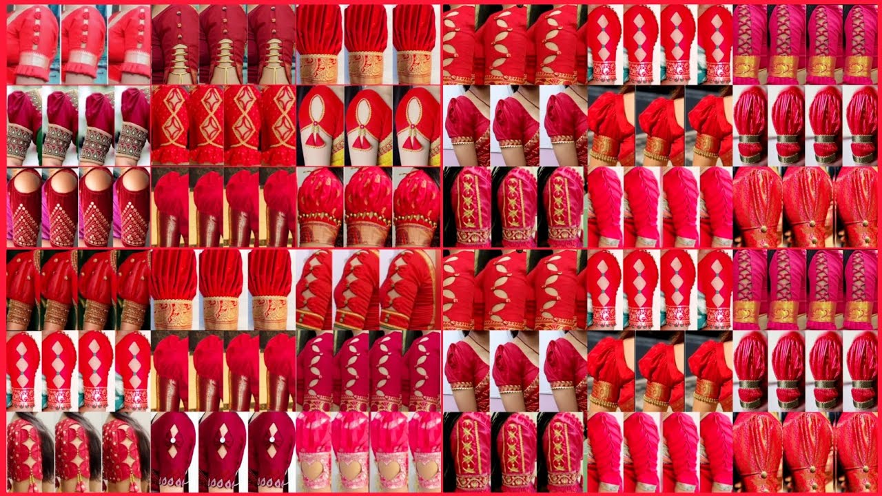 💯 ️Blouse Sleeve Designs 2024 || New model red color blouse design ...