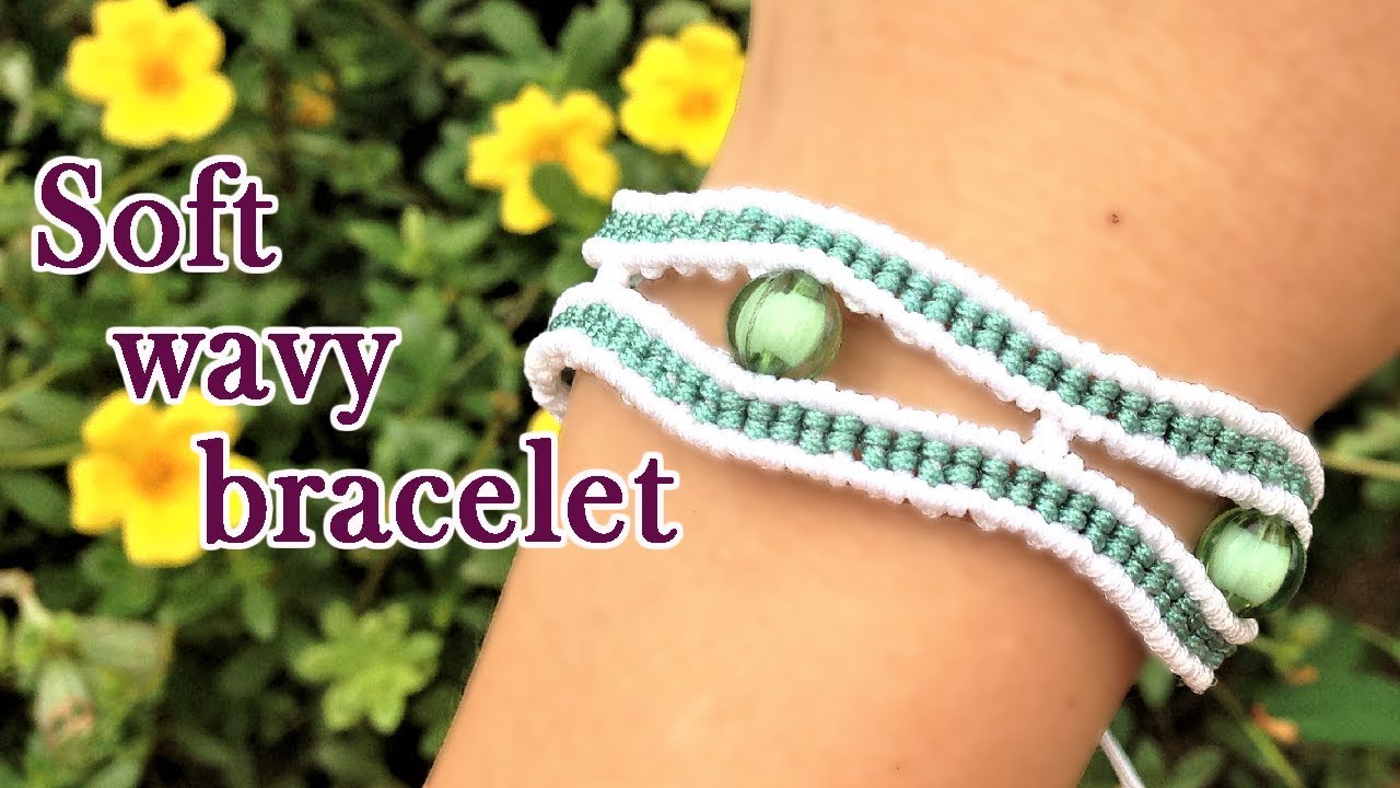 Macrame tutorial: The soft wavy bracelet with beads - Step by step guide - YouTube