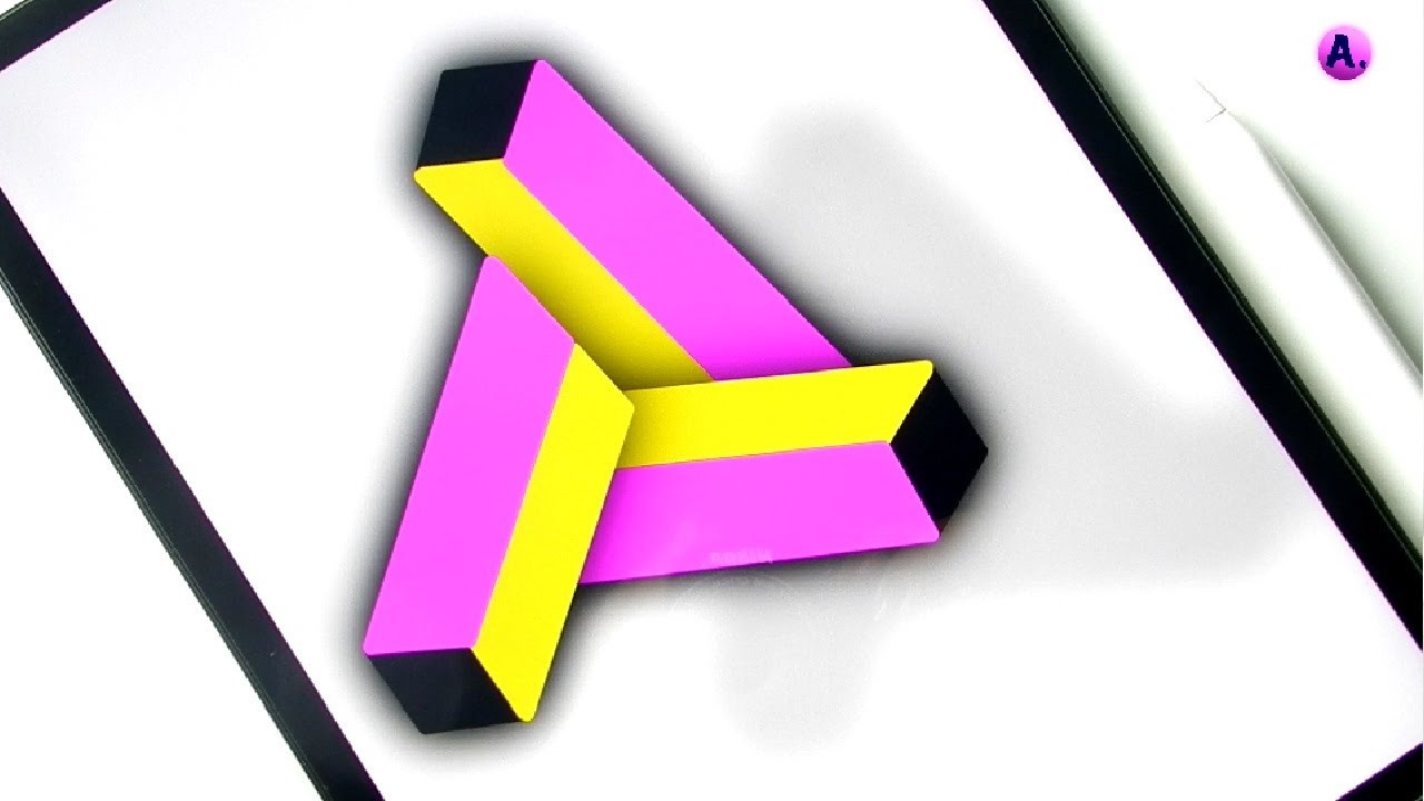 Very Easy!! How to Draw an Optical Illusion Triangle In Procreate ...