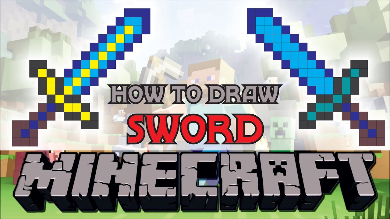 how to draw a Minecraft sword || drawing minecraft sword || In Computer ...