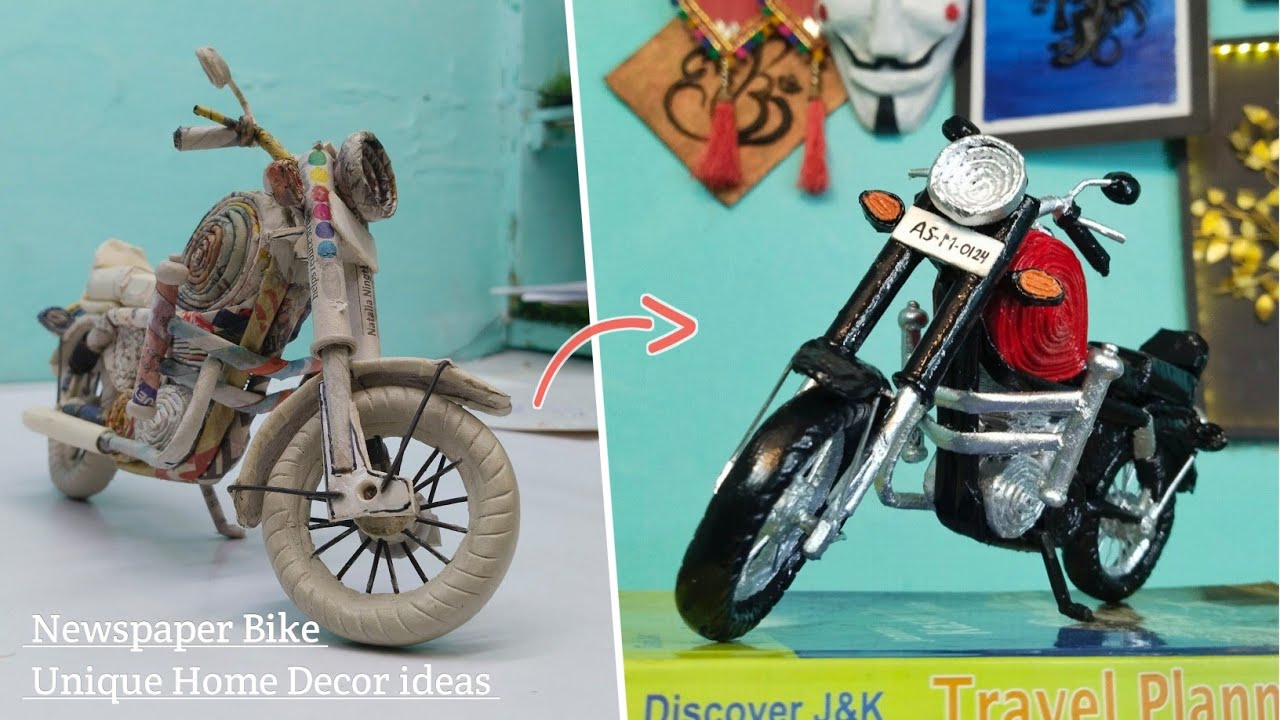 Newspaper Craft Ideas: How to Make a Miniature Bike from Waste | Best ...