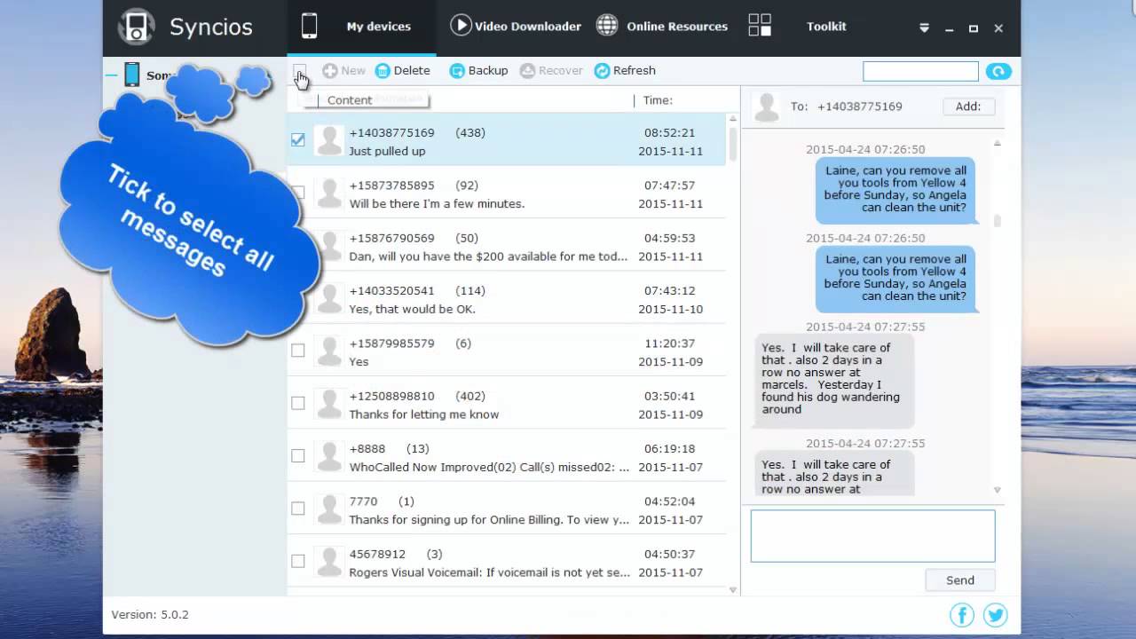 How to backup android messages, sms, mms to computer; Sync messges from ...