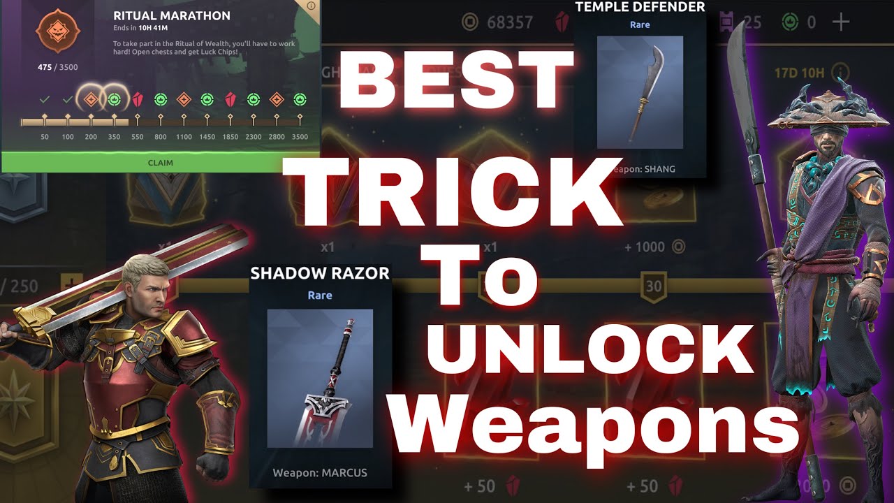 Shadow fight arena: Best trick to unlock weapons - YouTube