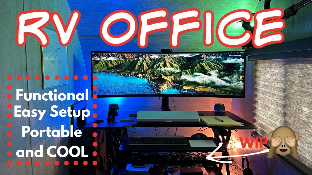 Functional and Basic RV Desk Setup For Work From Home - YouTube