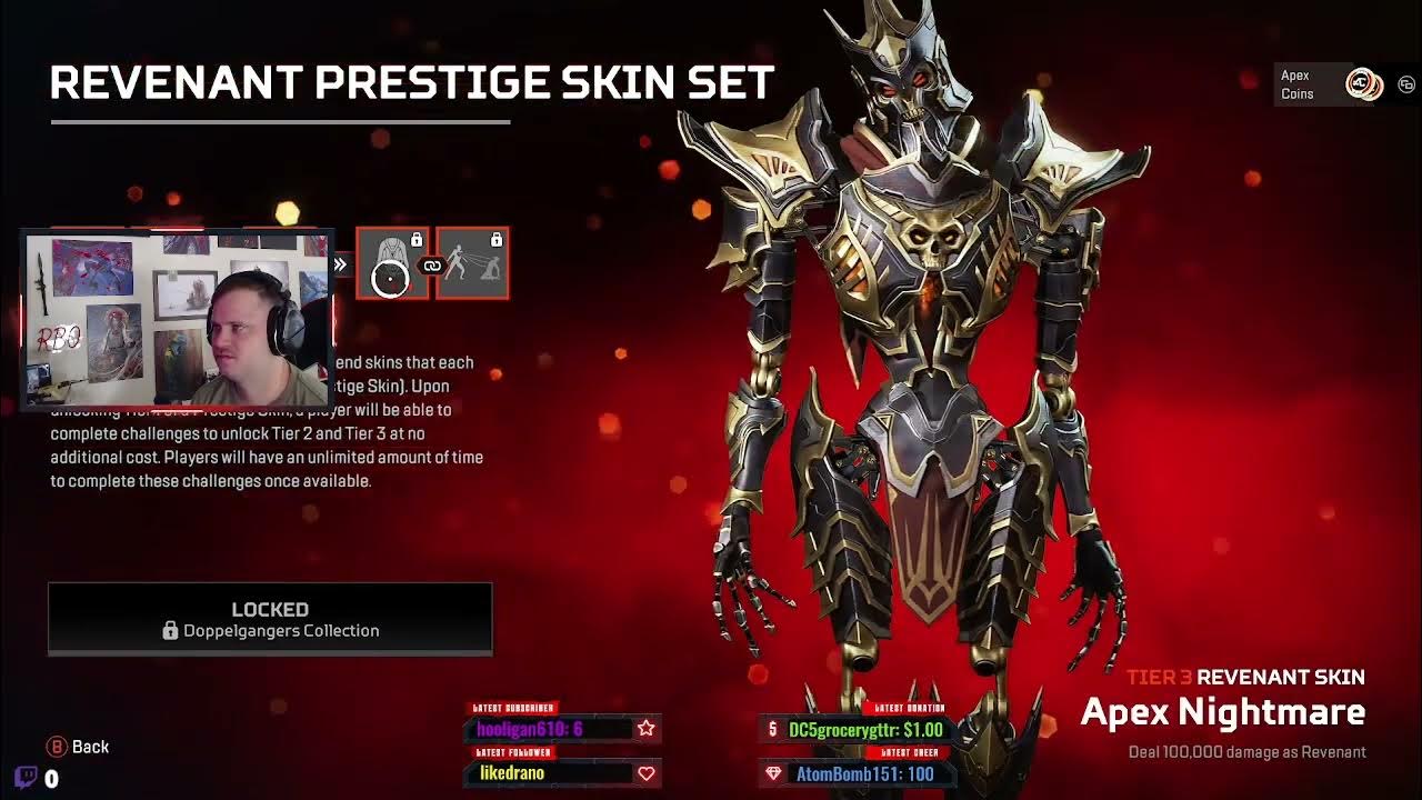 Preview of all DOPPELGANGERS event skins in Apex Legends Revenant Prestige Set from real Rev ...