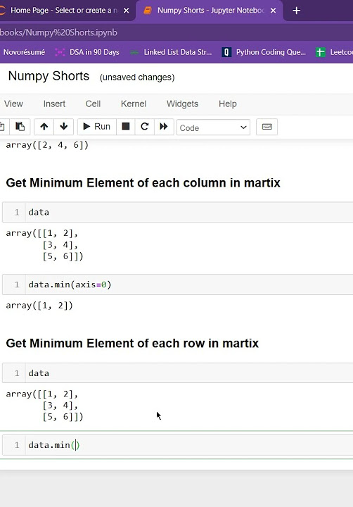 How to get Minimum Element of Each Row of Matrix in Numpy in Hindi - YouTube