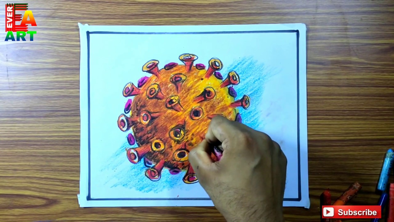 Corona virus drawing with pastel color/corona virus drawing with oil ...