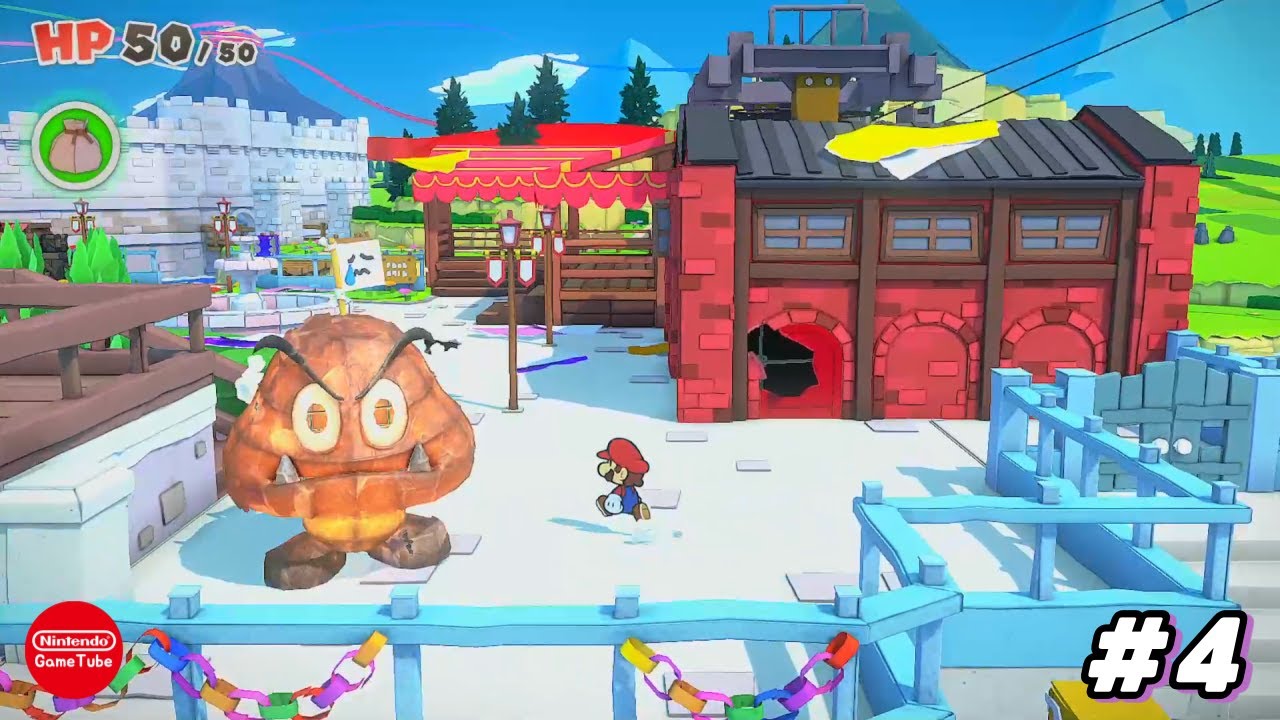 Paper Mario The Origami King - Defeat Macho Goombas Gameplay #4 ...