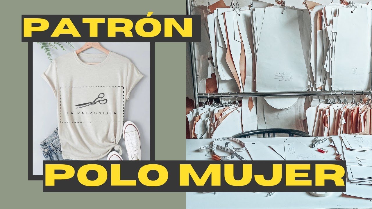 DIY MOLDE/PATRÓN paso a paso POLO BÁSICO ENTALLADO MUJER - YouTube