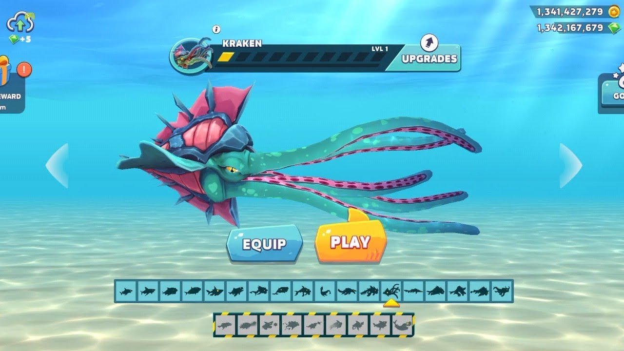 KRAKEN shark unleashed in Hungry Shark Evolution - YouTube