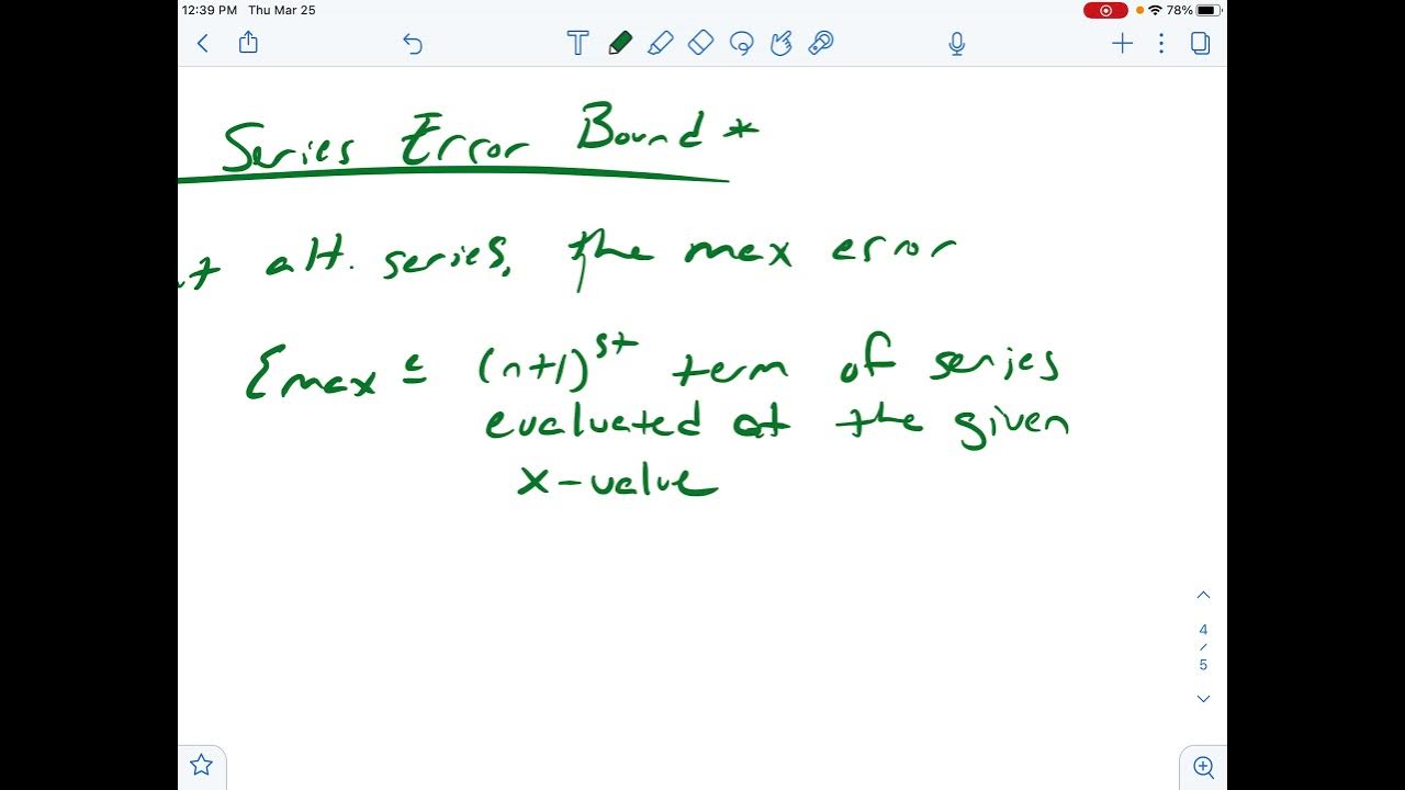 AMAT113 9.10 Lagrange Error Bound - YouTube