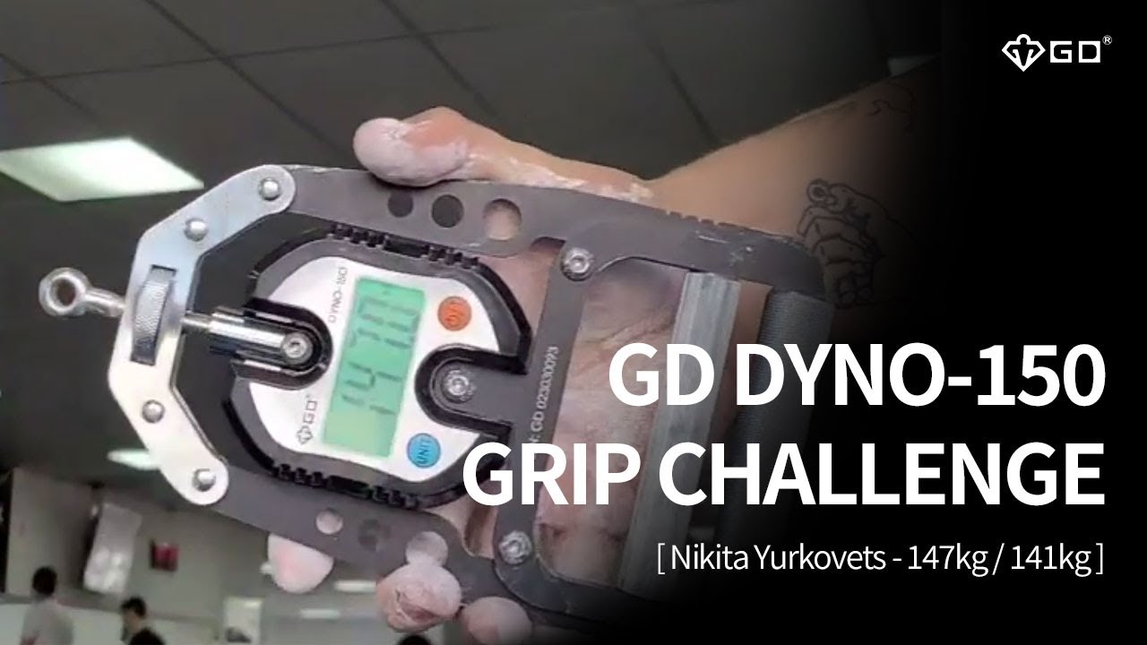 [GD DYNO-150 Grip Challenge] Nikita Yurkovets 악력 147kg 기록 갱신! 90kg는 ...