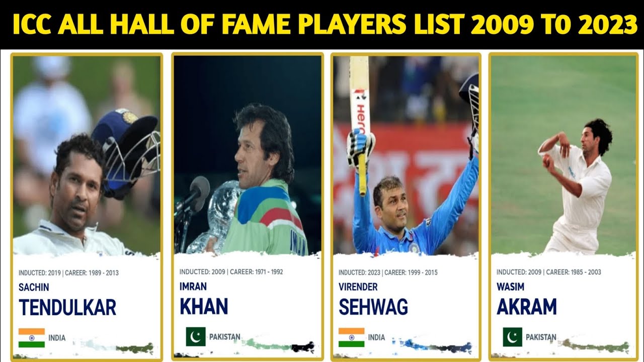ICC ALL HALL OF FAME PLAYERS LIST FROM 2009 TO 2023 - YouTube