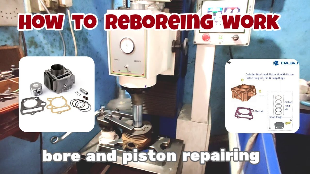 how to rebore work in bike cylinder - YouTube