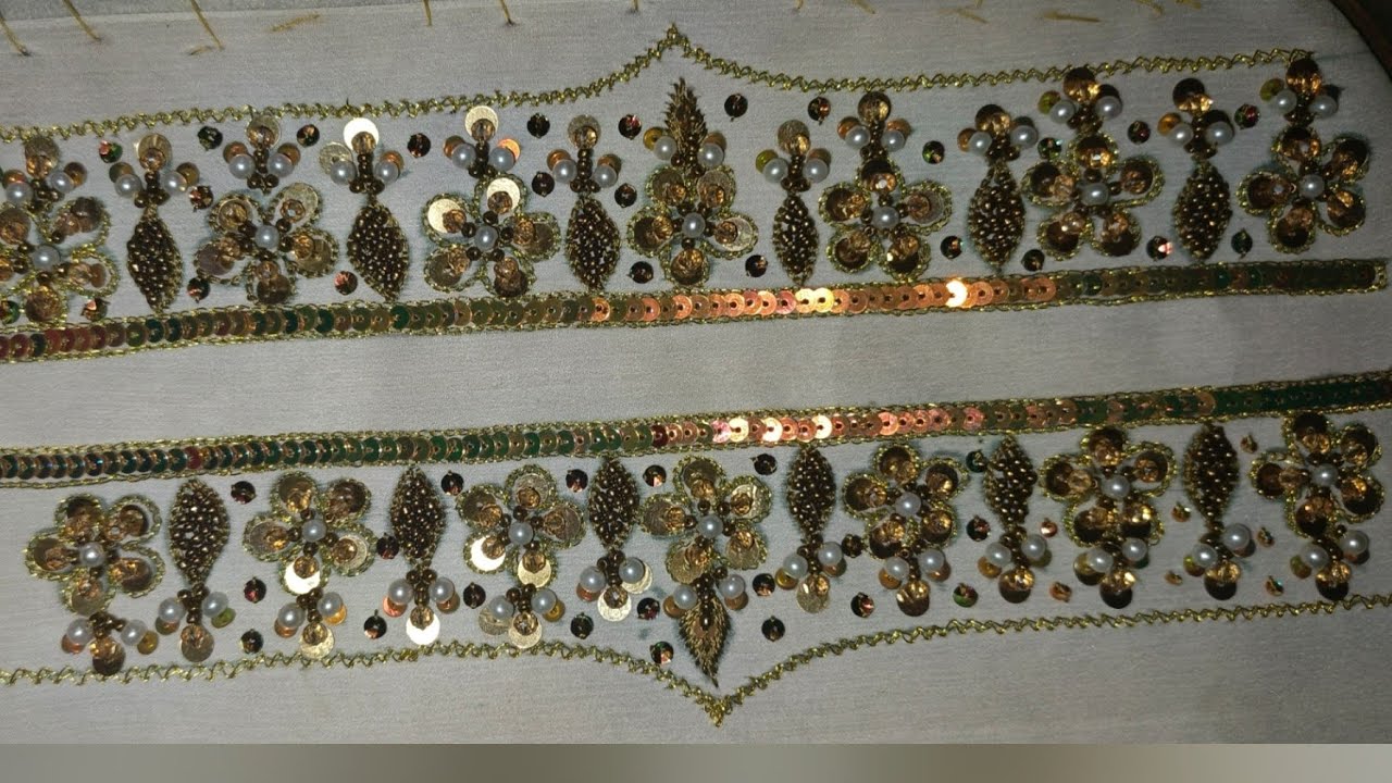 Hand embroidery fancy bazo design beautiful hand embroidery work - YouTube