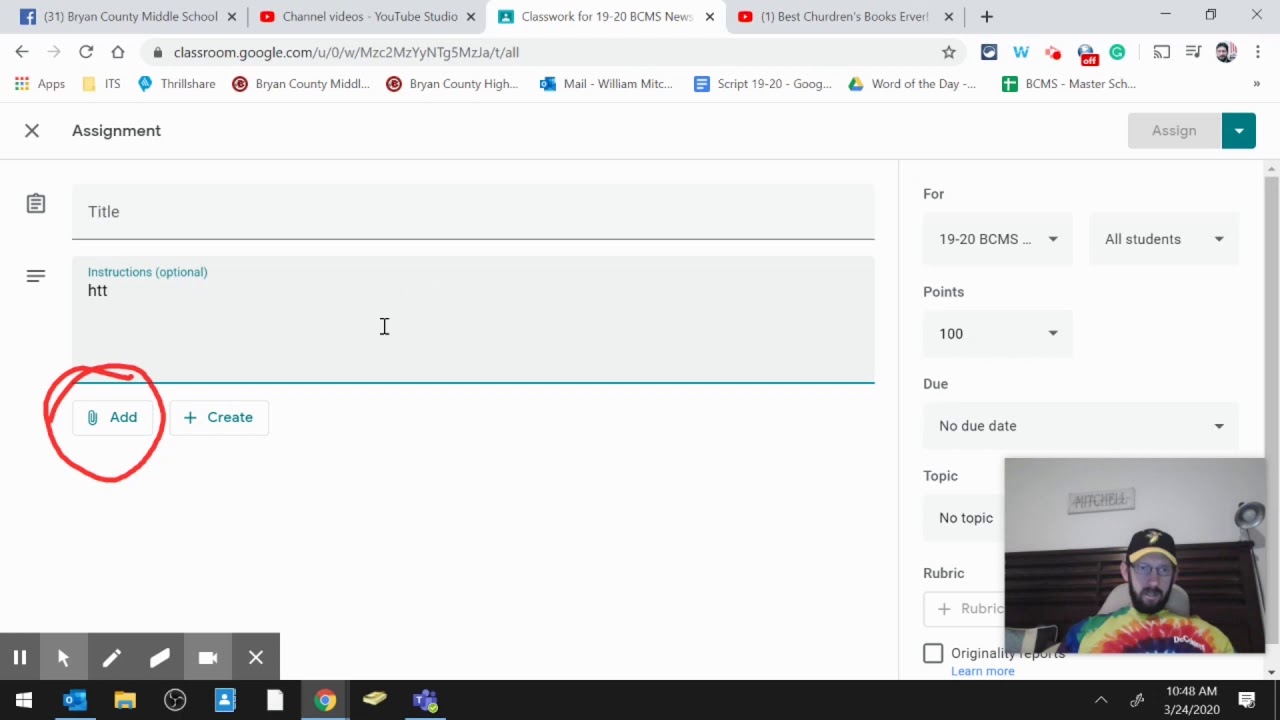 Google Classroom "Add" Button - YouTube