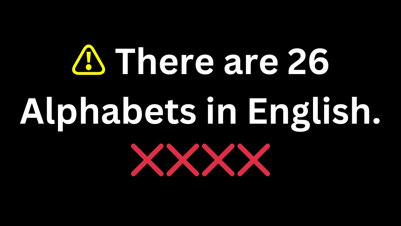 ⚠️There are 26 Alphabets in English - YouTube