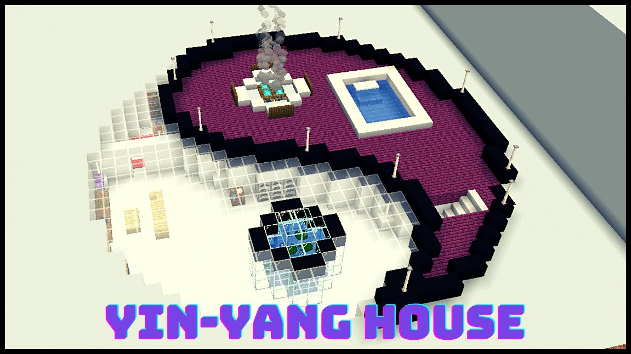 Minecraft House Tutorial | How to build Modern Yin-Yang Underground ...