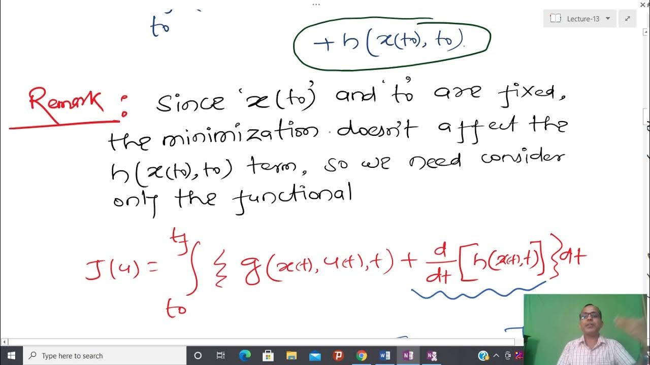 EE-564: Lecture-13 (Optimal Control): Necessary Conditions for Optimal Control - YouTube
