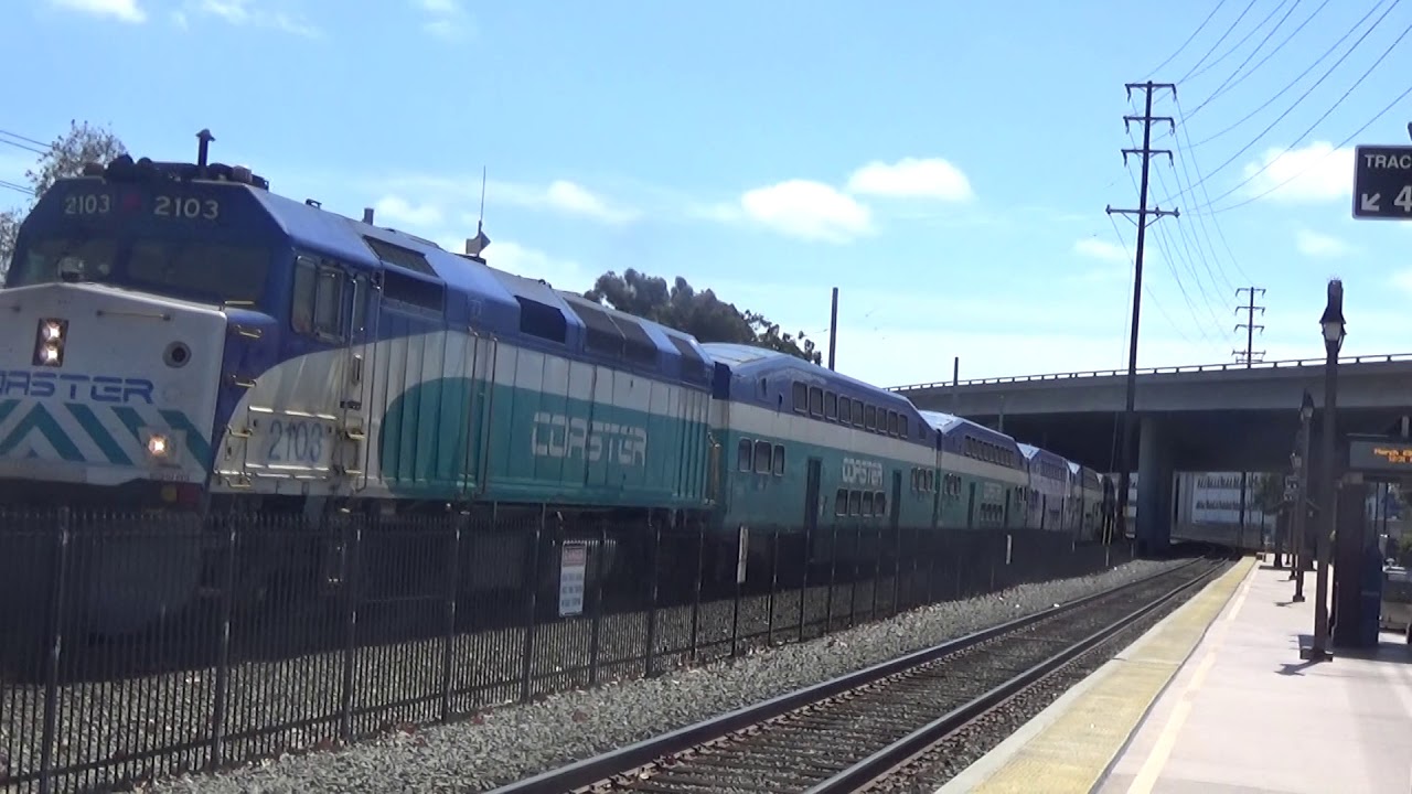Coaster train 685 F40ph 2103 arrives at old town station. - YouTube