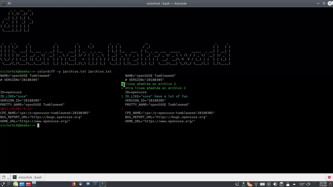 Tutorial comando diff en GNU/Linux - YouTube