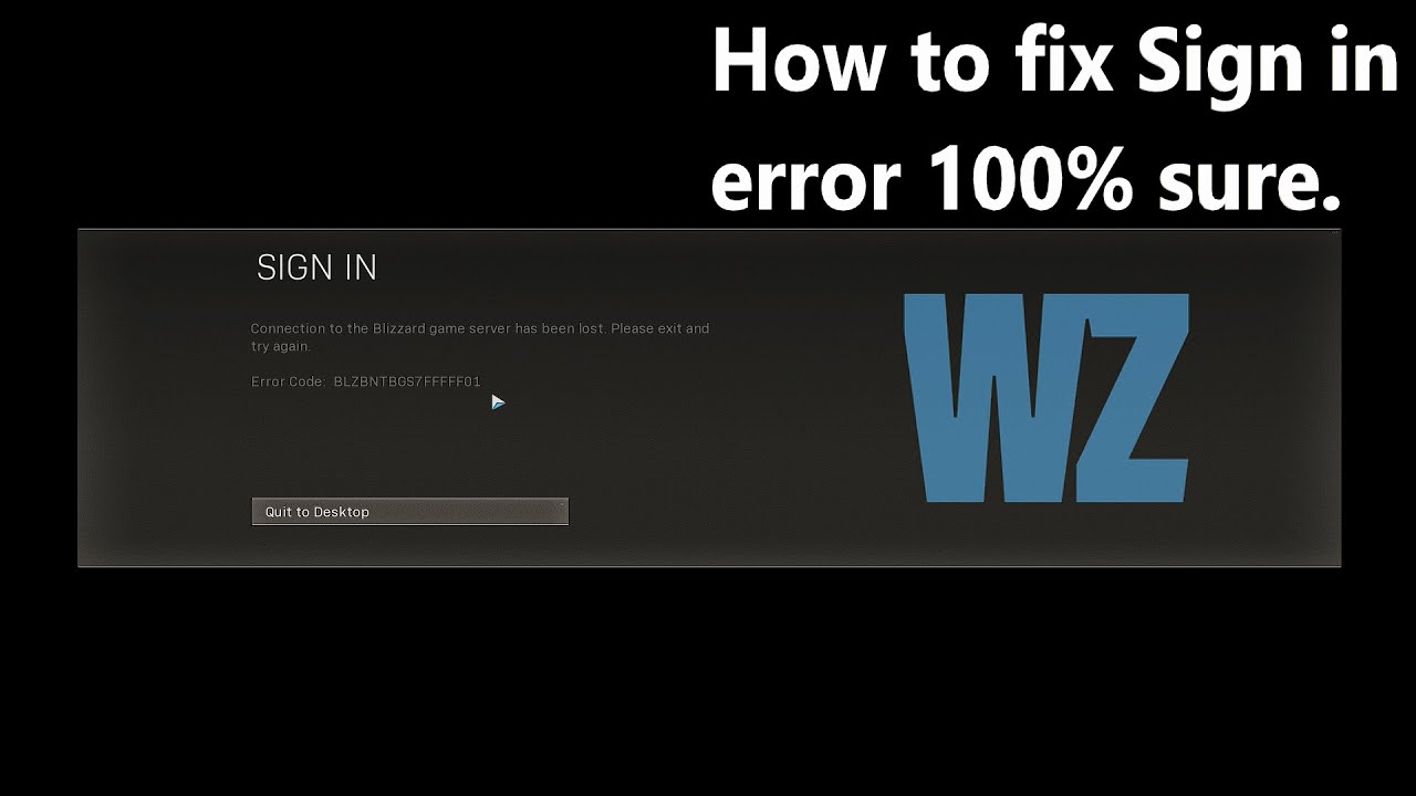 How to fix Sign in Error in Call of Duty Warzone ||error code ...