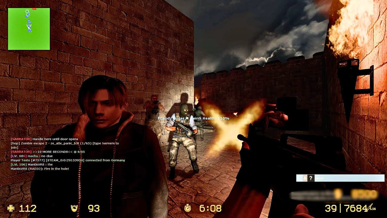 Counter-Strike Source Zombie Escape Mod - ZE_RE4_CASTLE_A3 - YouTube