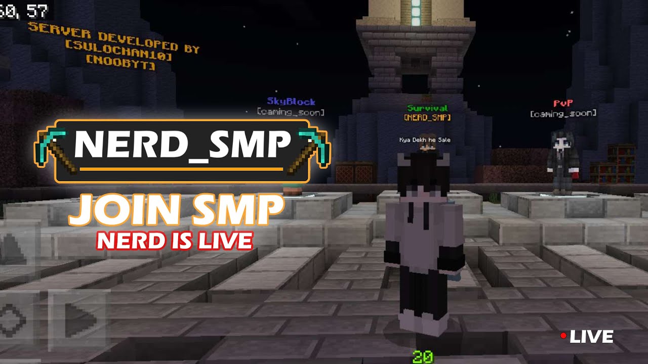 PUBLIC SMP JAVA+PE (NERD SMP) #minecraft #minecraftlive #minecraftlive ...