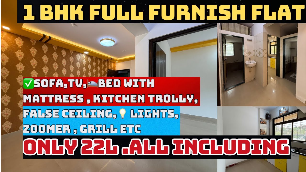 1 BHK FULL FURNISH FLAT 🏡! ONLY 22L all Including ! Sofa, Tv, Bed with ...