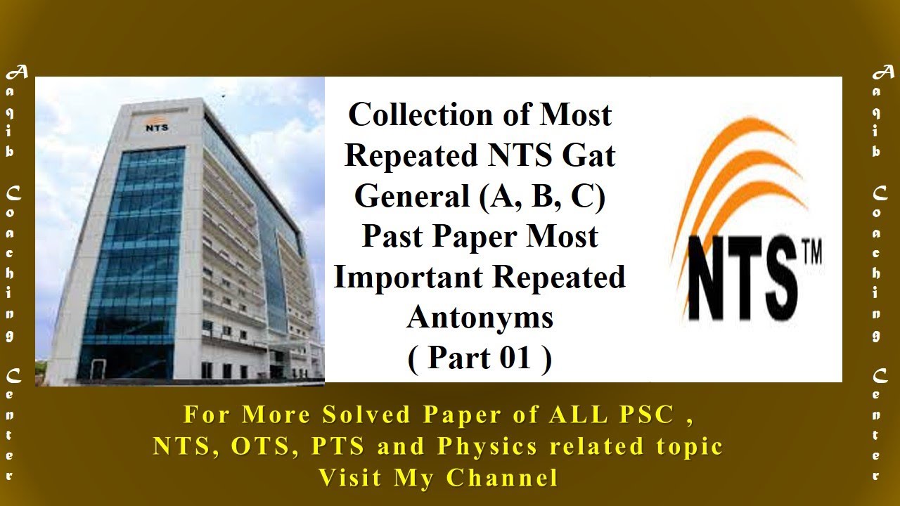NTS GAT GENERAL Past paper Repeated Antonyms | Expected Coming Gat ...