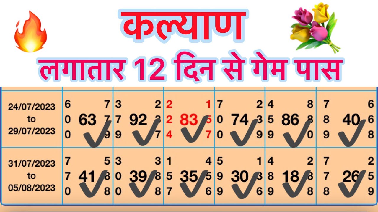 07-08-2023 kalyan open | kalyan satta Matta | loknama paper | kalyan ...