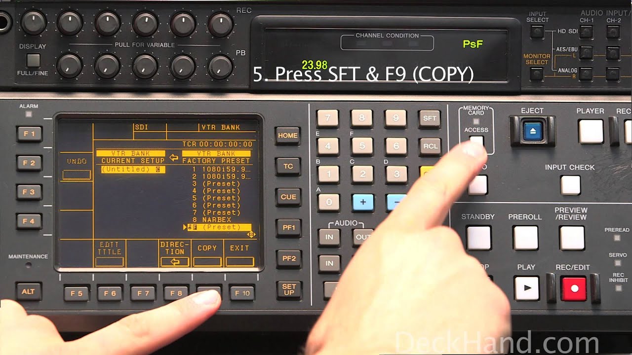 How to perform a Factory Reset on a Sony HDW-F500 - YouTube