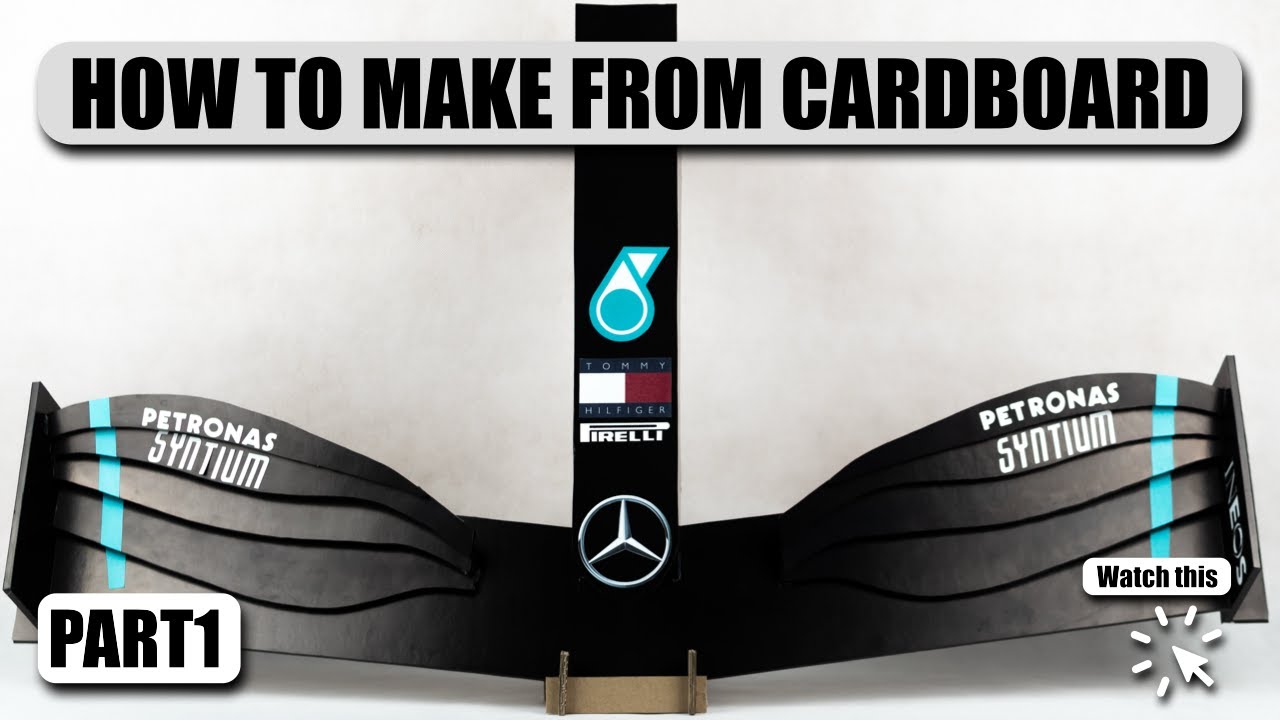 How to make a MERCEDES W11 Front Wing from cardboard PART 1 - YouTube