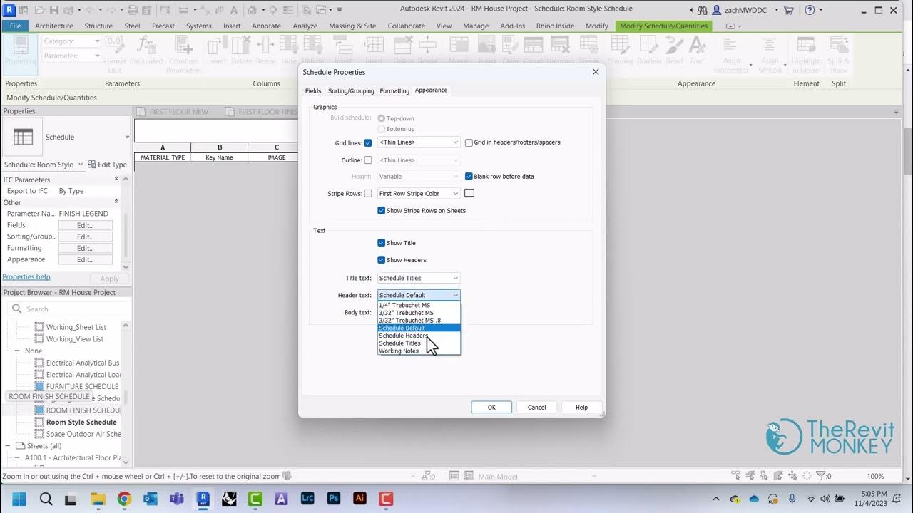 Creating a Finish Legend in Revit - YouTube