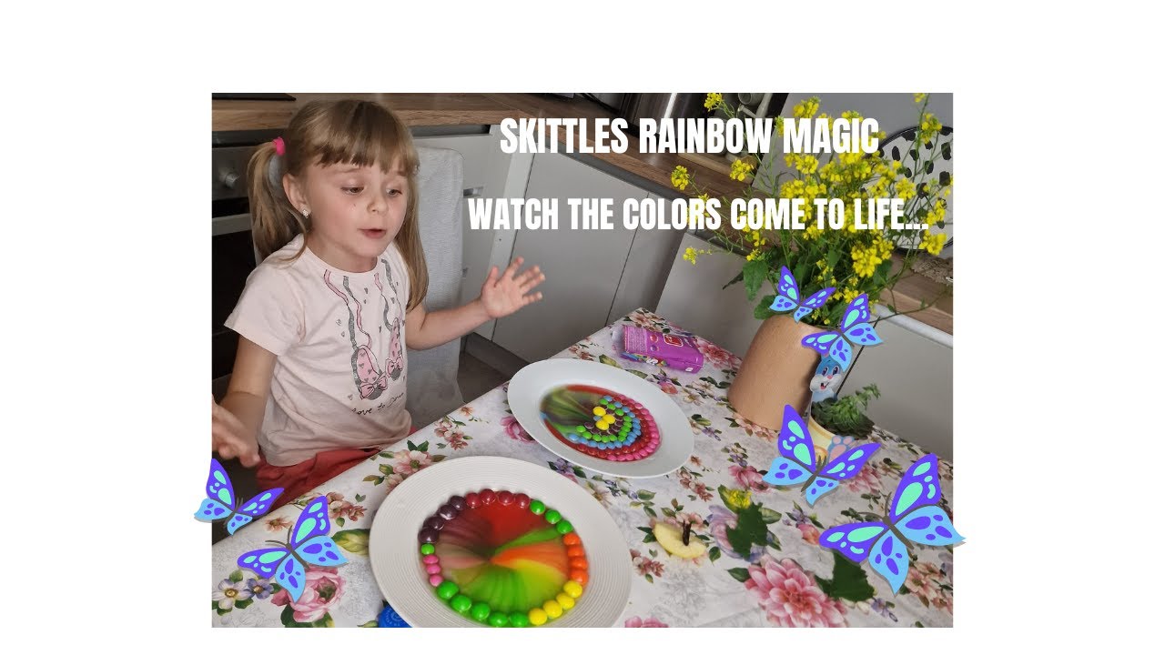 Skittle Magic Turning Candy into Vibrant Rainbows - YouTube
