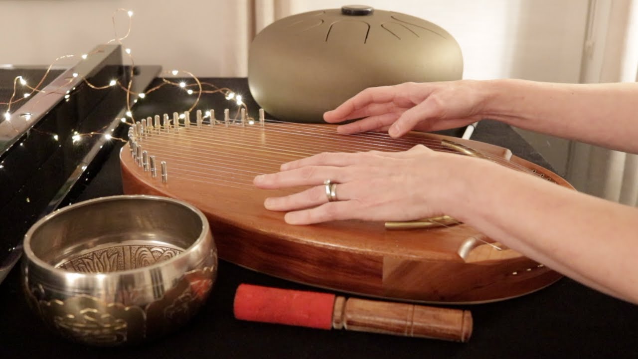 Relaxing music with Reverie harp, singing bowl + tongue drum - YouTube