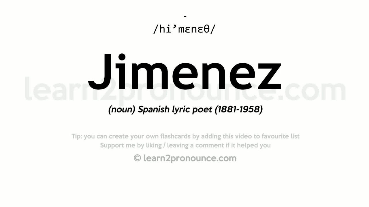 Pronunciation of Jimenez | Definition of Jimenez - YouTube
