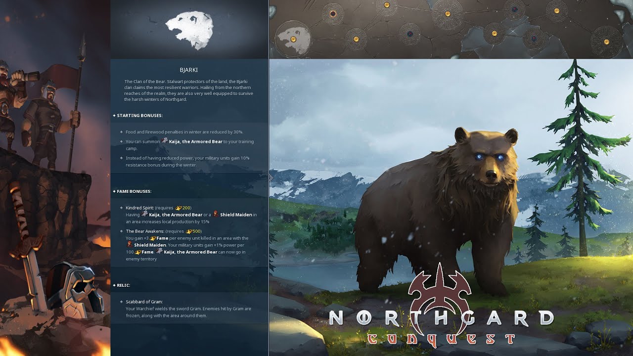 Northgard Conquest Bear Clan All Missions Bonuses and Reward Skin - YouTube