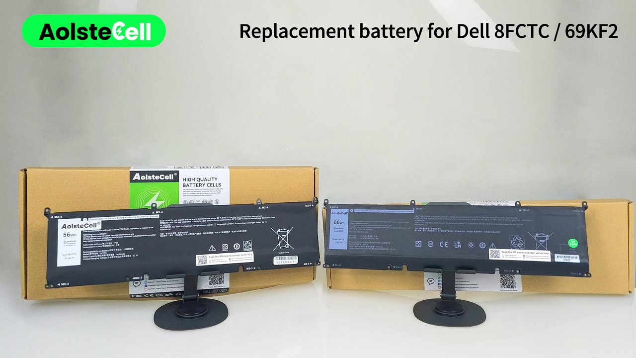 Replacement battery for Dell 8FCTC,69KF2 ( 56Wh 3 cells & 86Wh 6 cells ...