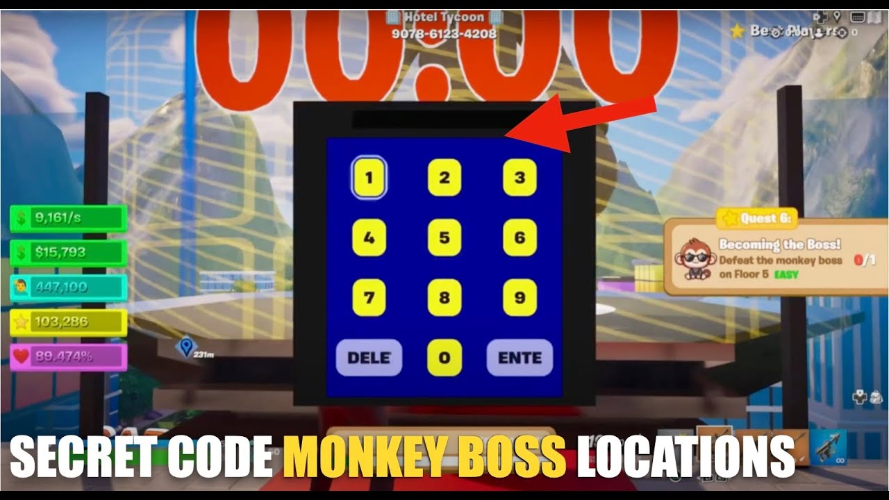 HOTEL TYCOON MAP FORTNITE CREATIVE - SECRET CODE MONKEY BOSS LOCATIONS ...