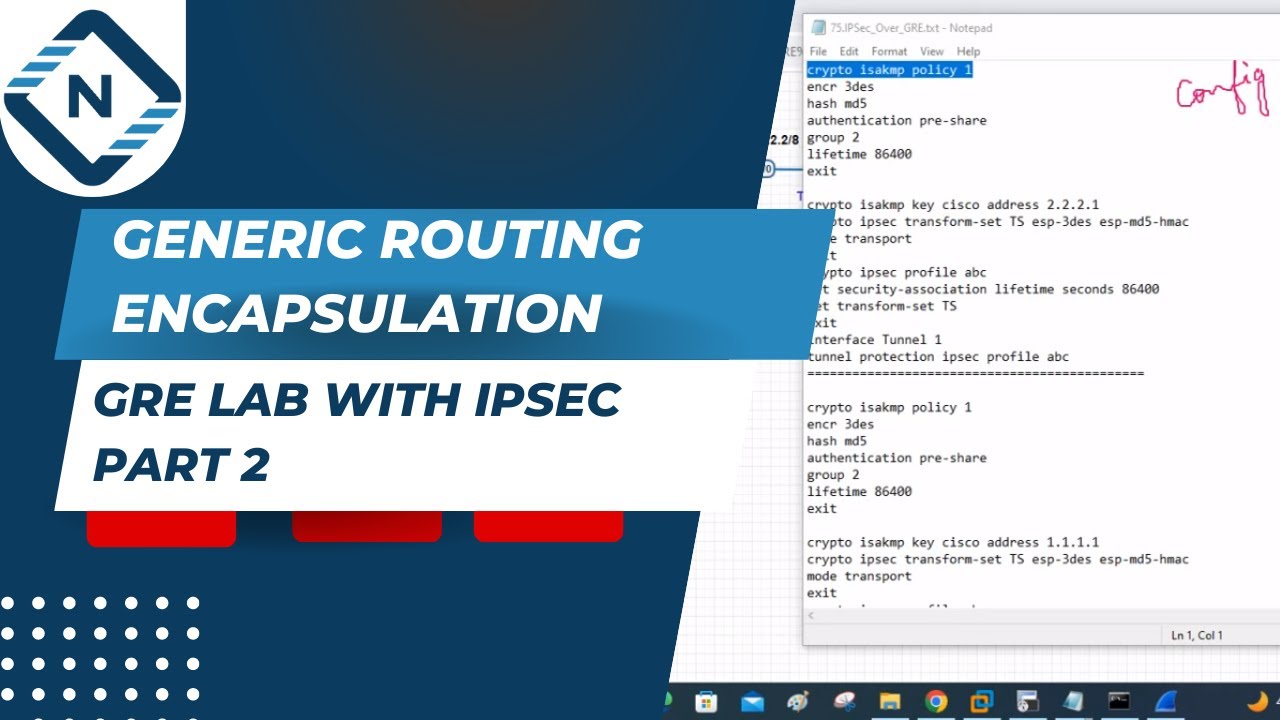 3.GRE Lab with IPSEC Part 2 | CCNP | Networkforyou - YouTube