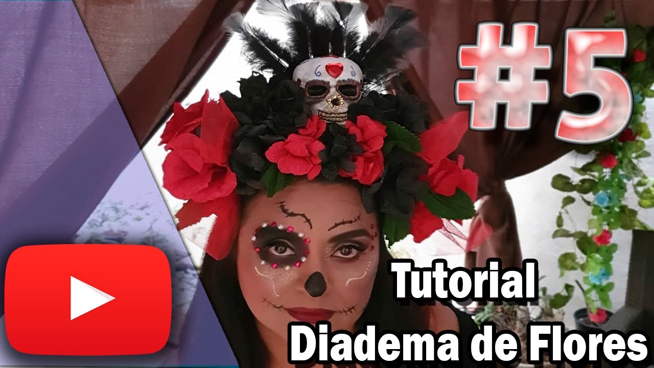 Decoración DIY Diadema de Flores de Catrina para Halloween o Día de ...