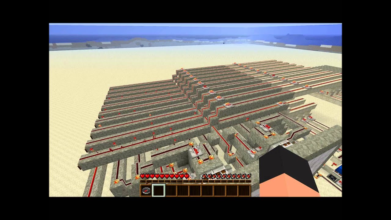 Minecraft 2 digit 7 segment decimal counter - YouTube