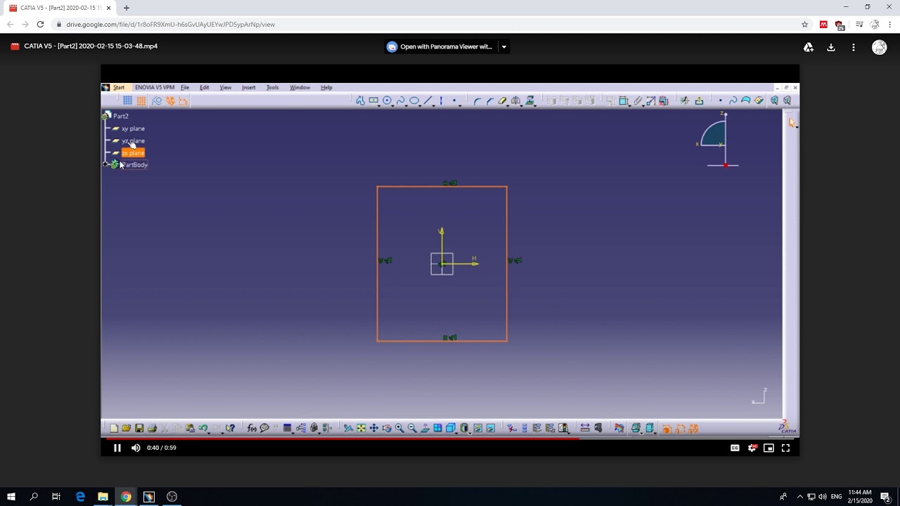 Quick trimming in CATIA (defining others axis on V and H predefined ...