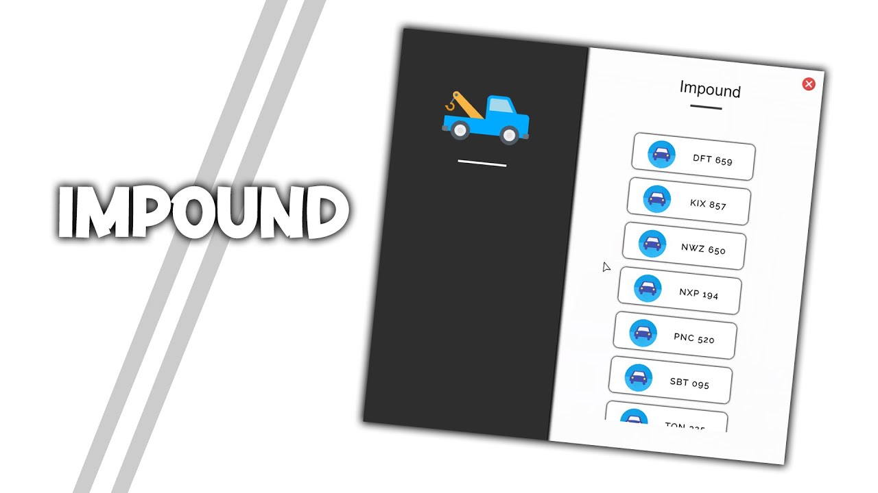[FiveM] Impound UI - ESX - YouTube
