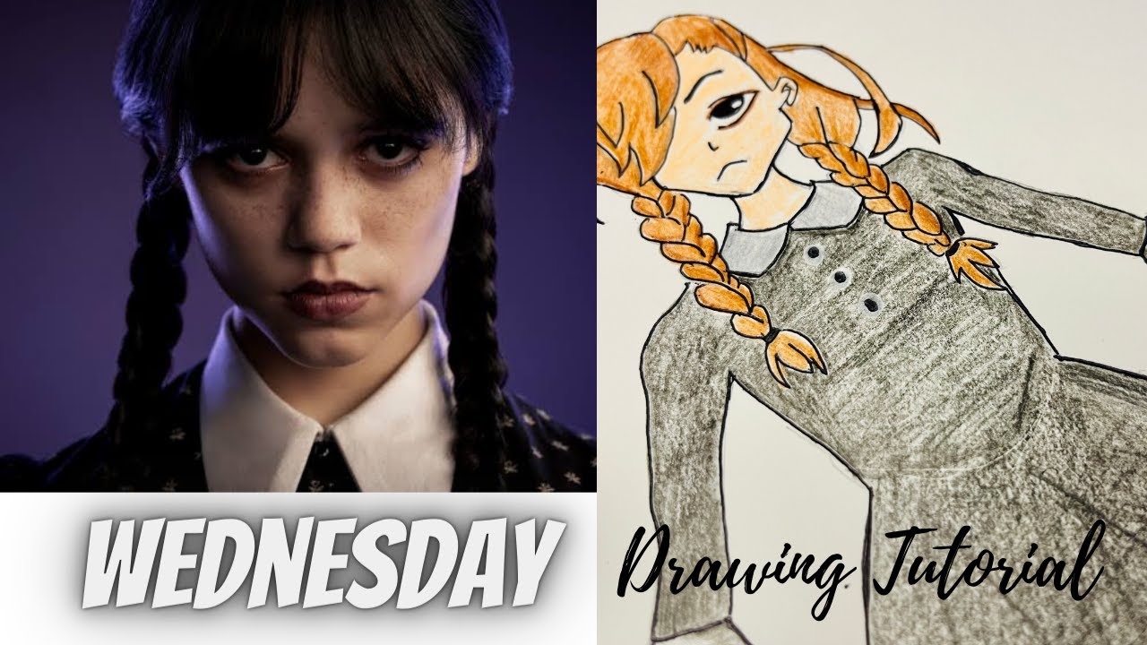 I tried drawing WEDNESDAY ADDAMS | How to draw 🏻 Wednesday Addams ...