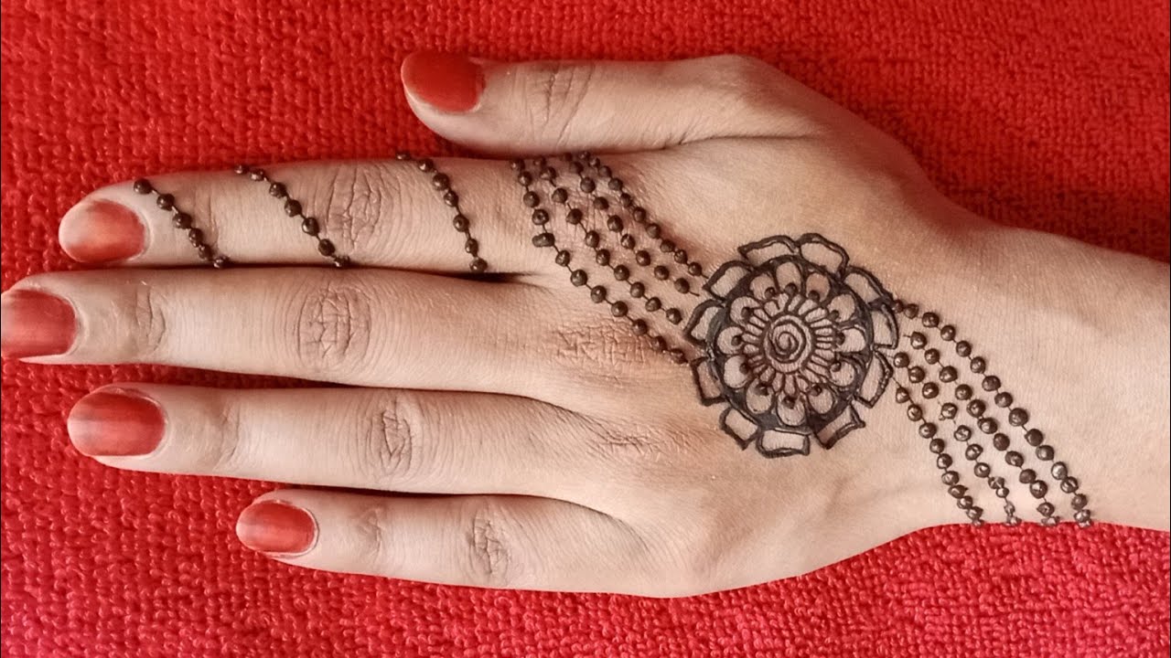 New Stylish Arabic mehndi design for back hand/Easy Mahdi ka design ...